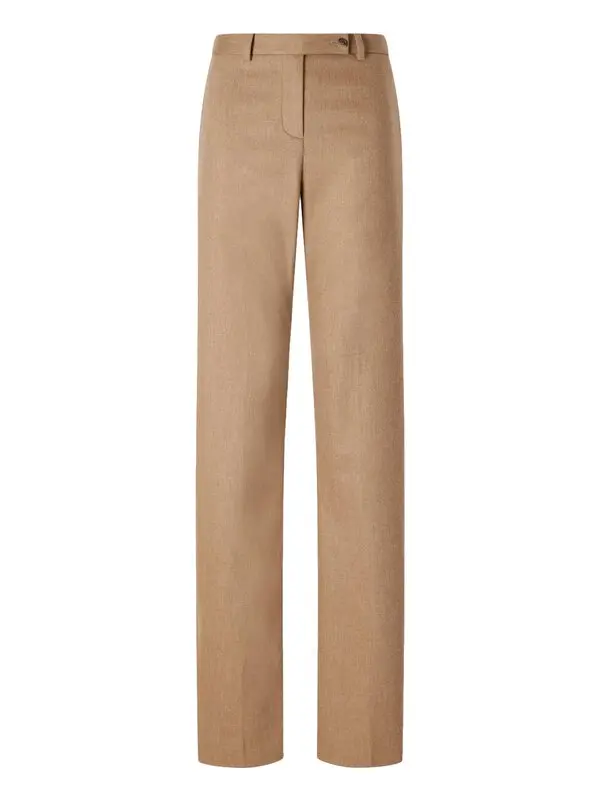 Khaite Hunter Wool And Cashmere-blend Straight-leg Pants - Neutrals