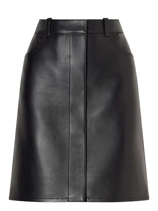 COURREGES Courrèges Leather Midi Skirt - Black