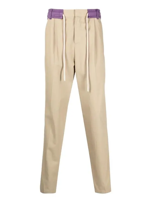 Palm Angels Cotton Track Belt Pants - Beige