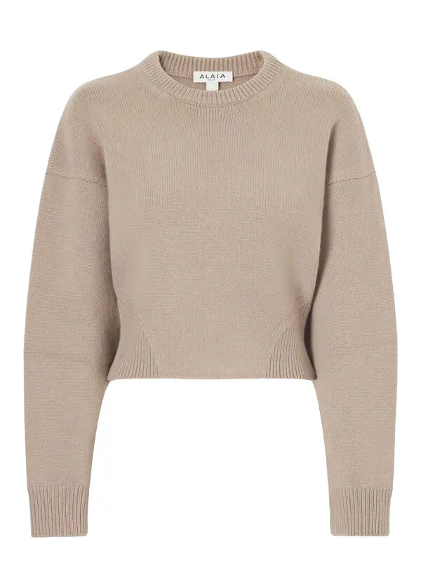 Alaïa Cashmere-blend Sweater - Beige