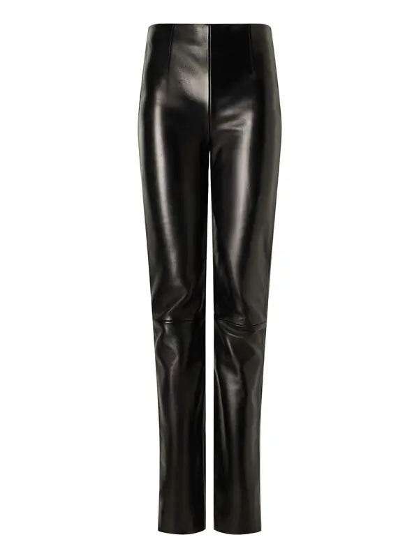 Khaite Ryden Leather Straight-leg Pants - Black