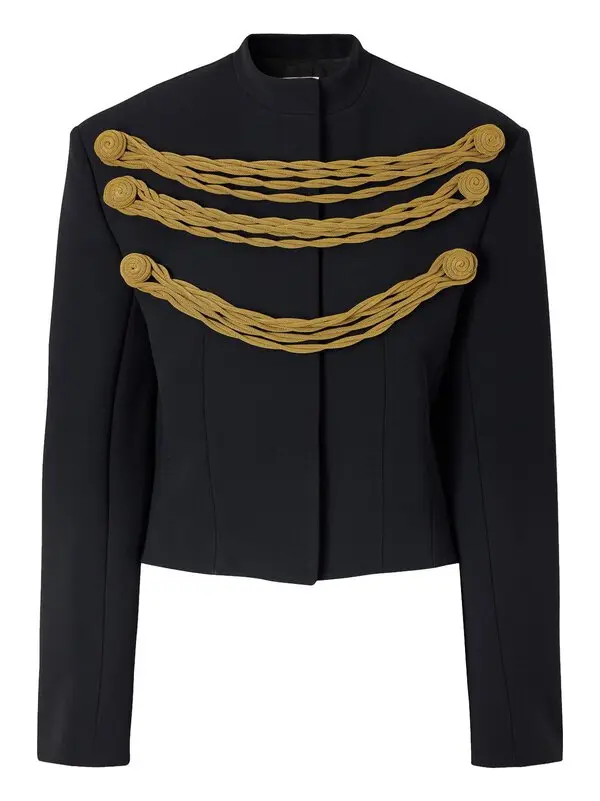 Khaite York Cord-detailed Crepe Jacket - Black
