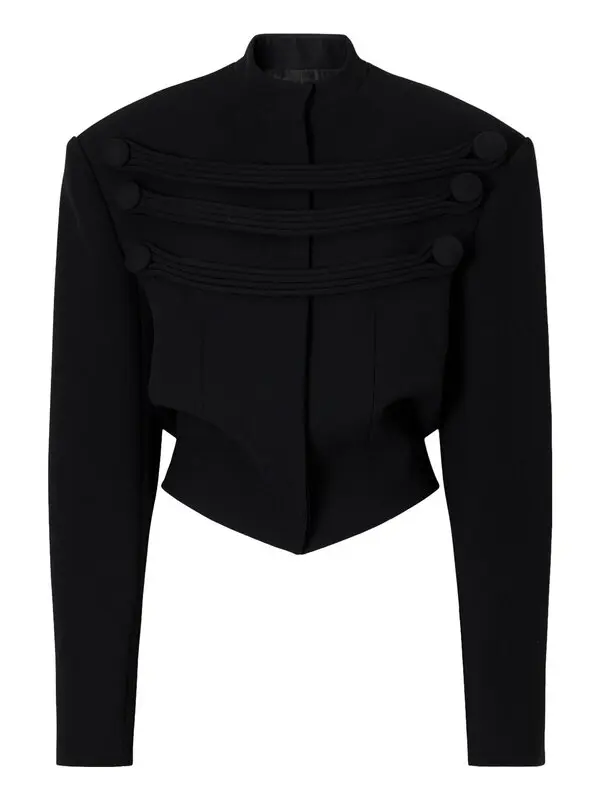 Khaite York" Cord-detailed Crepe Jacket - Black