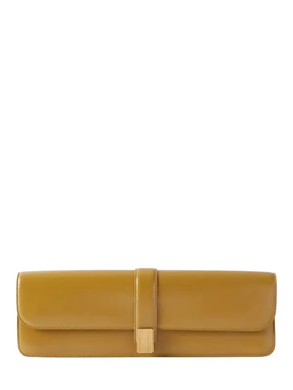 Khaite Blake Leather Clutch - Chartreuse