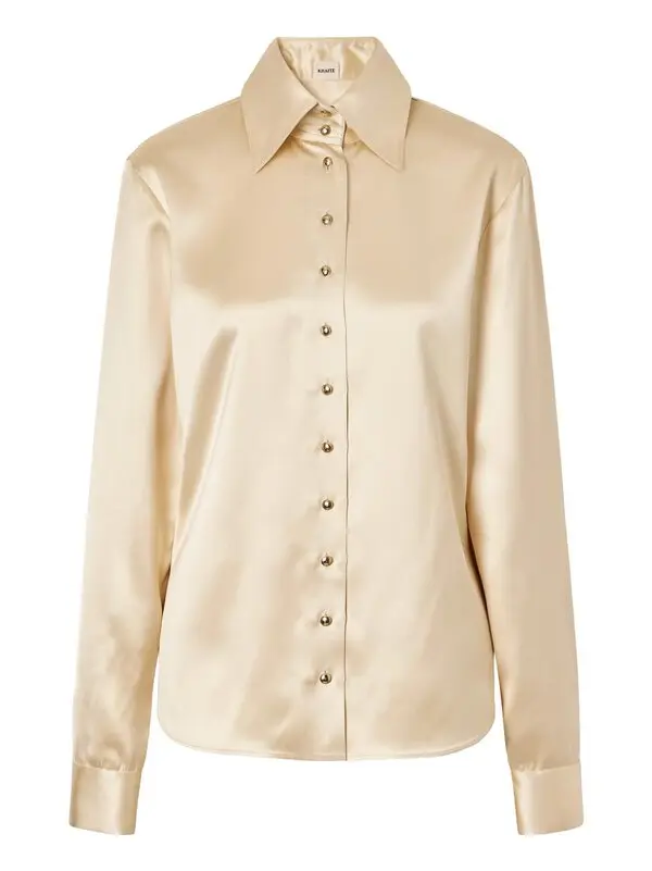 Khaite Satin Shirt - Neutrals