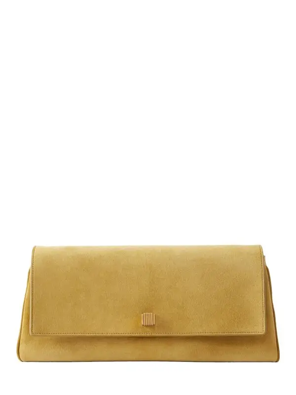 Khaite Audrey Suede Clutch - Yellow