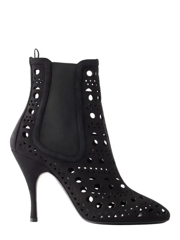 Alaïa Vienne 100 Suede Ankle Boots - Black