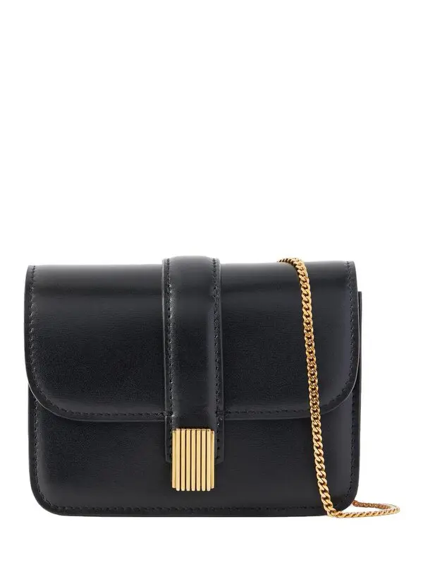 Khaite Blake Leather Mini Shoulder Bag - Black