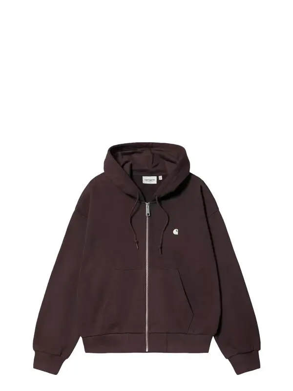 Carhartt Work In Progress Casey Embroidered Logo Zip-up Hoodie - Brown
