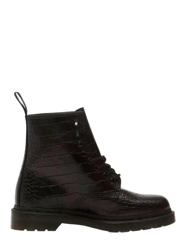 Dr. Martens 1460 Croc Effect Ankle Boots - Black