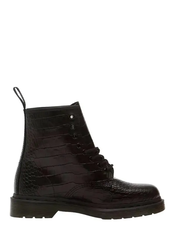 Dr. Martens 1460 Croc Effect Ankle Boots - Black