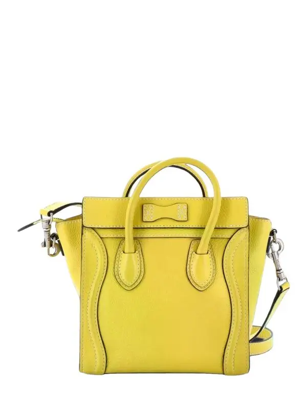 Celine Luggage Bag Grainy Leather Nano Crossbody Bag - Yellow