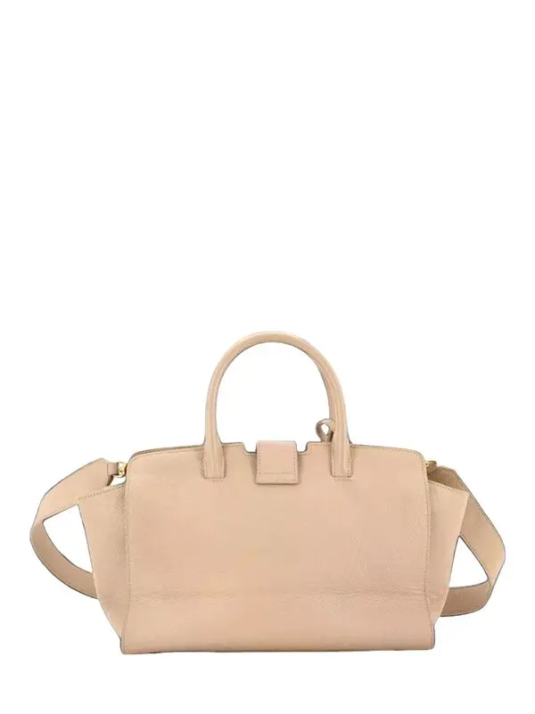 Saint Laurent Monogram Cabas Downtown Leather Baby Satchel - Neutrals