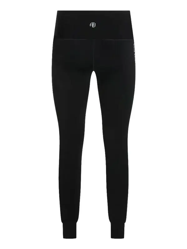 ANINE BING Logo-print Leggings - Black
