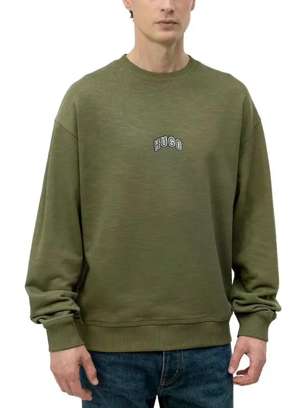 Hugo Logo-embroidered Crewneck Sweatshirt - Green