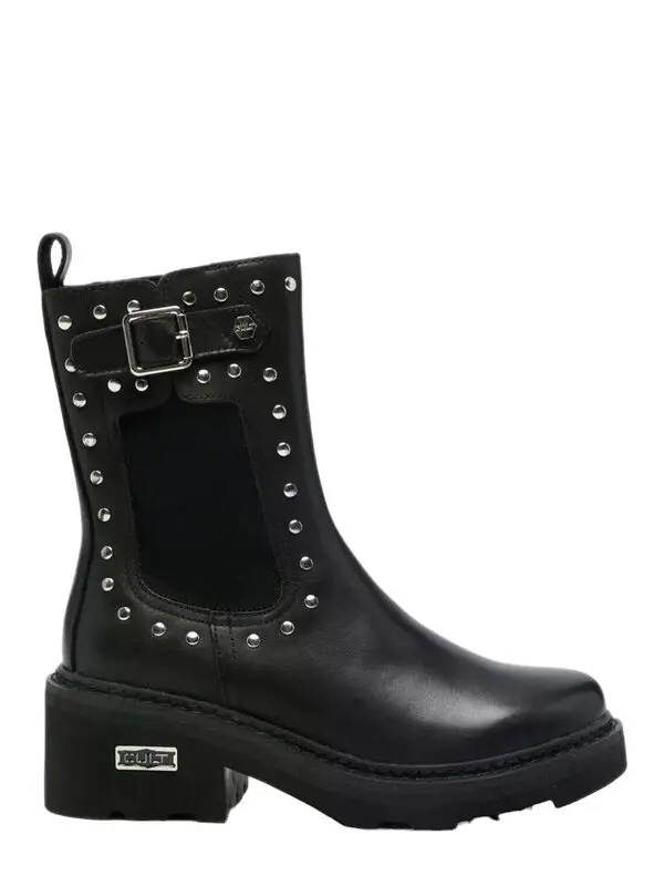 CULT Grace Stud-embellished Buckled Boots - Black