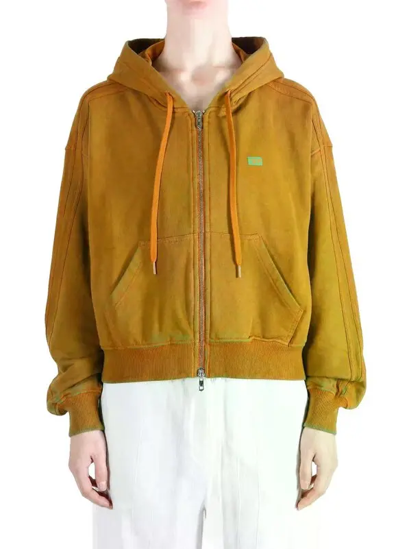 DIESEL® Faded Effect Zip-up Hoodie - Brown