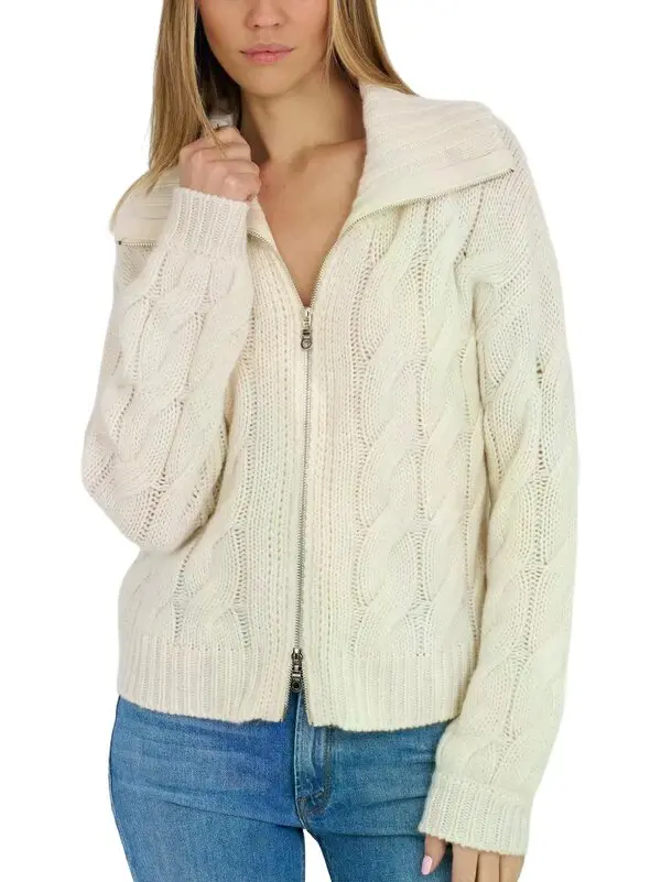 ARCHER CASHMERE Callie Cable-knit Cashmere Cardigan - Neutrals