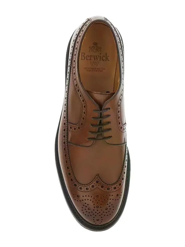 BERWICK 1707 Brogue Detail Lace-up Shoes - Brown