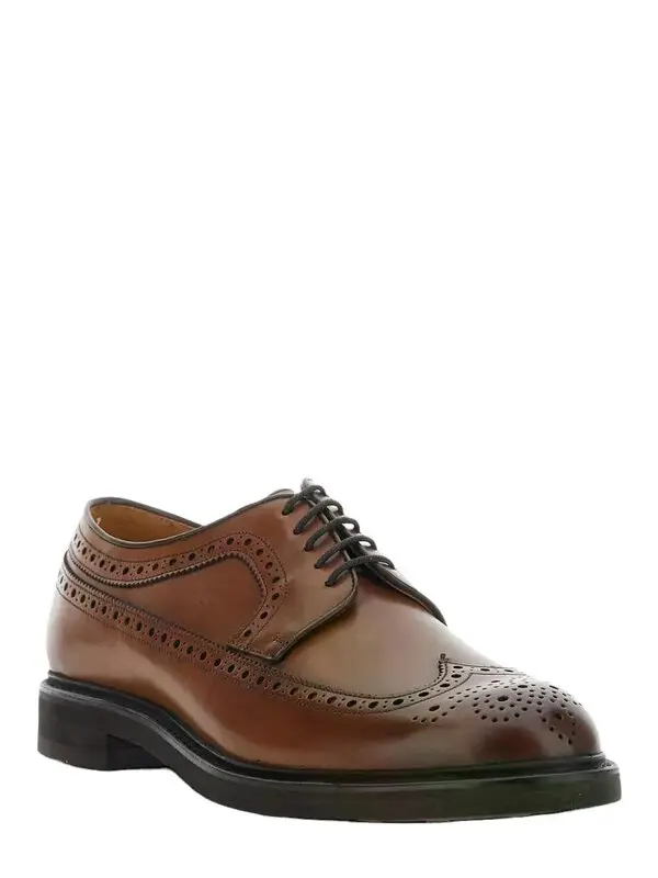 BERWICK 1707 Brogue Detail Lace-up Shoes - Brown