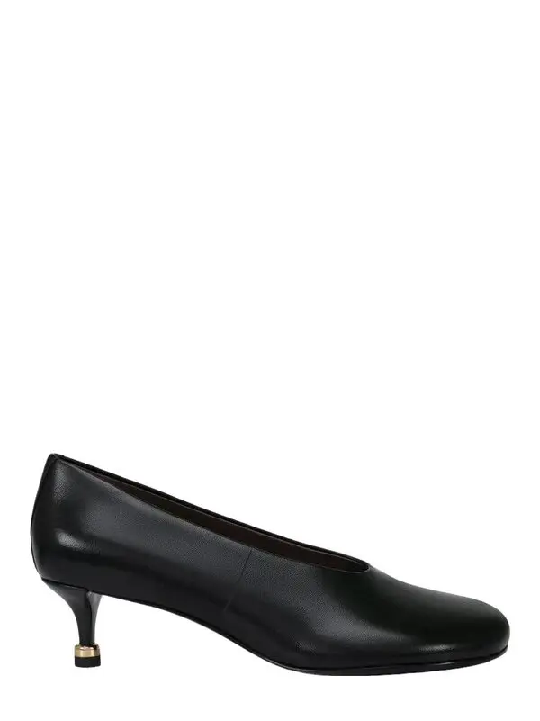 POTAMY Round-toe Leather Heeled Pumps - Black