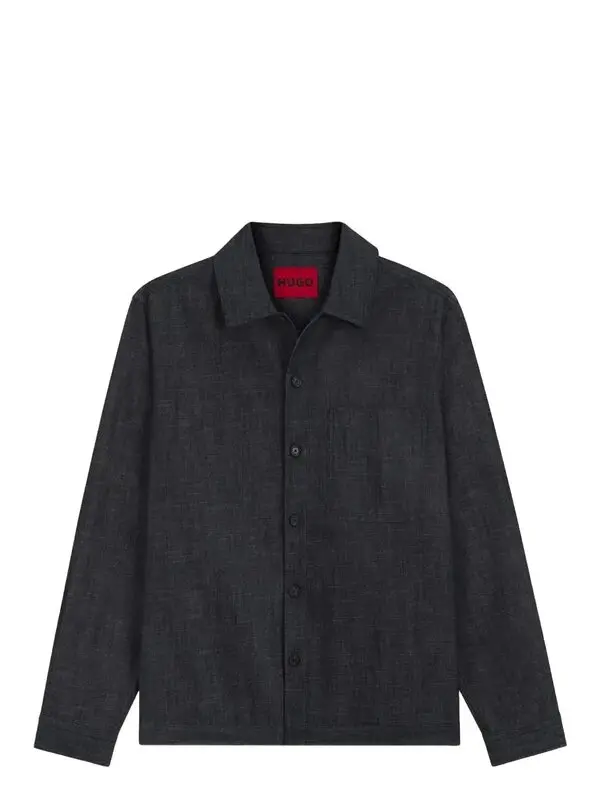 Hugo Oversized-fit Denim Shirt In Indigo Cotton - Blue