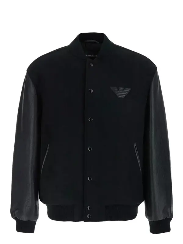 Emporio Armani Varsity Bomber Jacket - Black