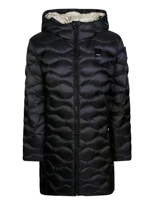BLAUER. Lyne Wave-quilted Hooded Coat - Black