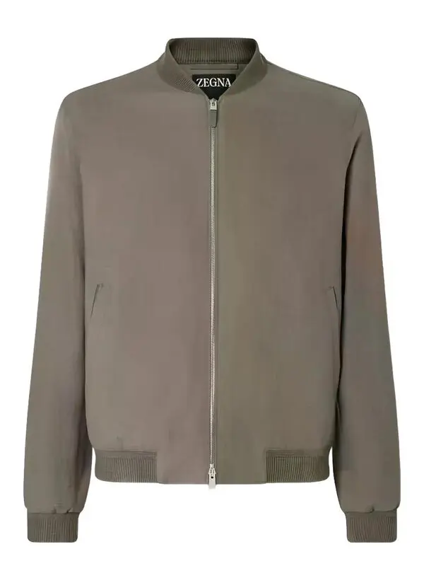 Zegna Oasi Lino Bomber Jacket - Grey