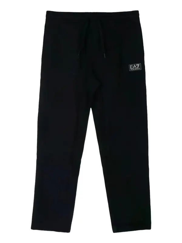 EA7 Logo-print Drawstring Track Pants - Black