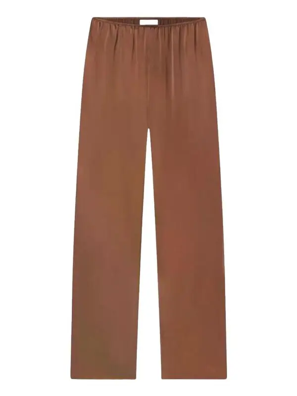 Co Name' Elasticated Waistband Straight-leg Trousers - Brown