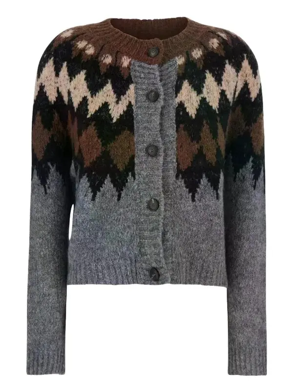 TELA Isle-knit Cardigan - Grey
