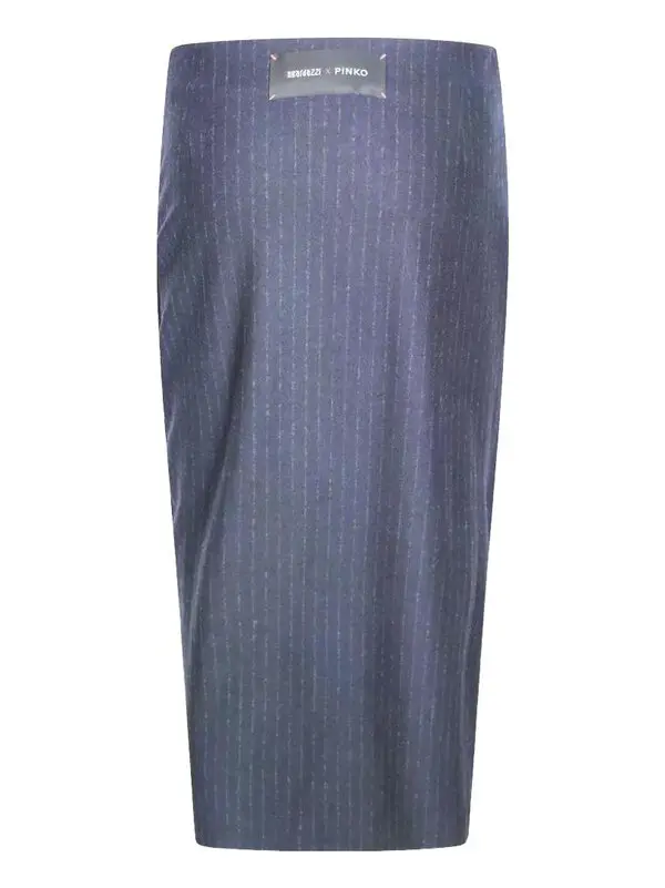 Pinko Pinstriped Draped Midi Skirt - Blue