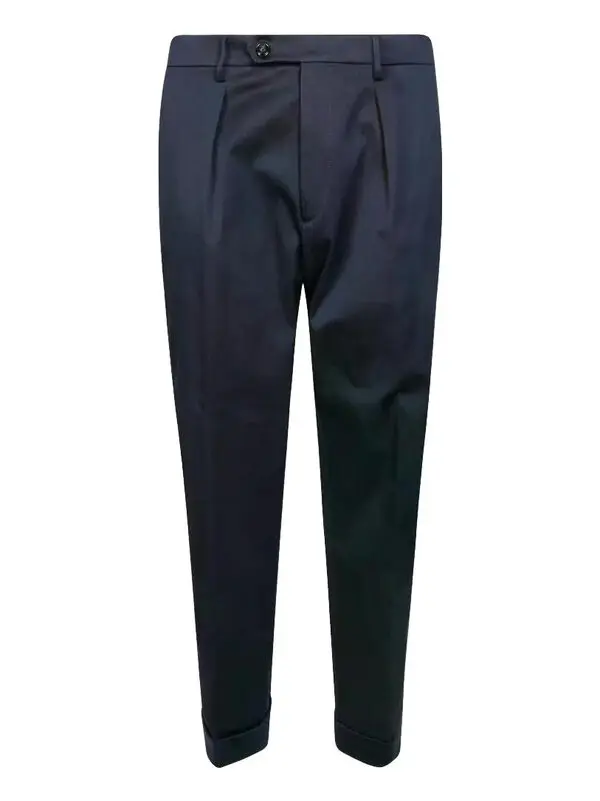 BERWICH Pleated Turn-up Trousers - Blue