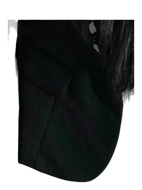 Elisabetta Franchi Faux Fur Trim Tailored Jacket - Black