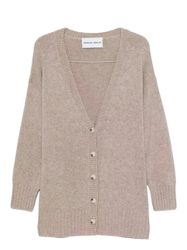 EMERSON RENALDI V-neck Knitted Cardigan - Brown