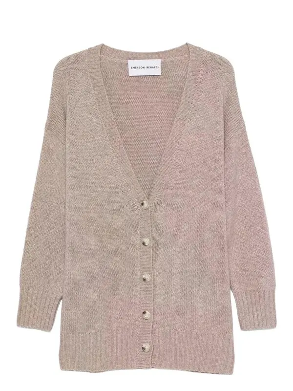 EMERSON RENALDI V-neck Knitted Cardigan - Brown