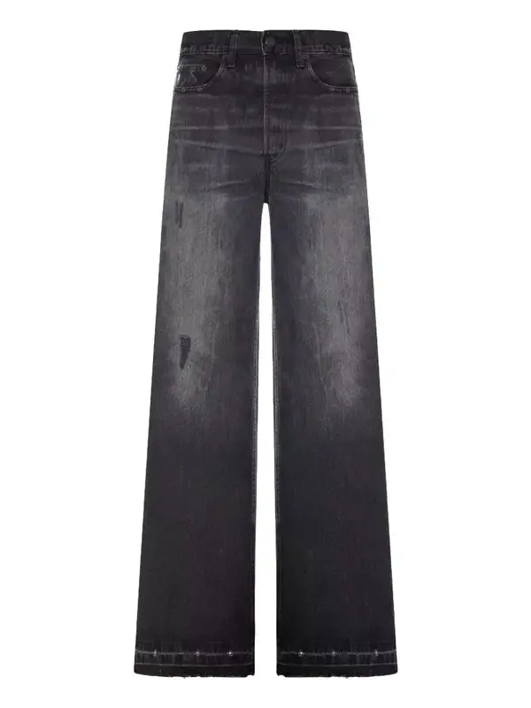 LOIS Faded Distressed Wash Denim Jeans - Black