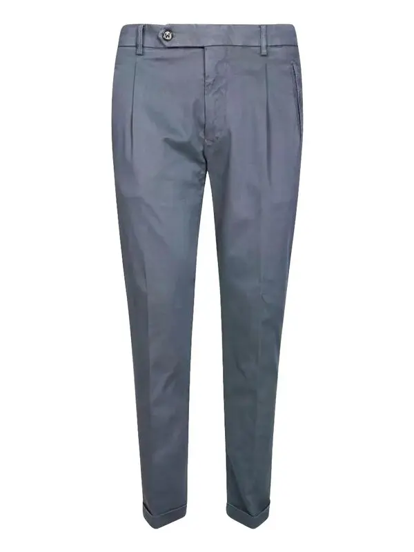 BERWICH Pleated Turn-up Trousers - Grey