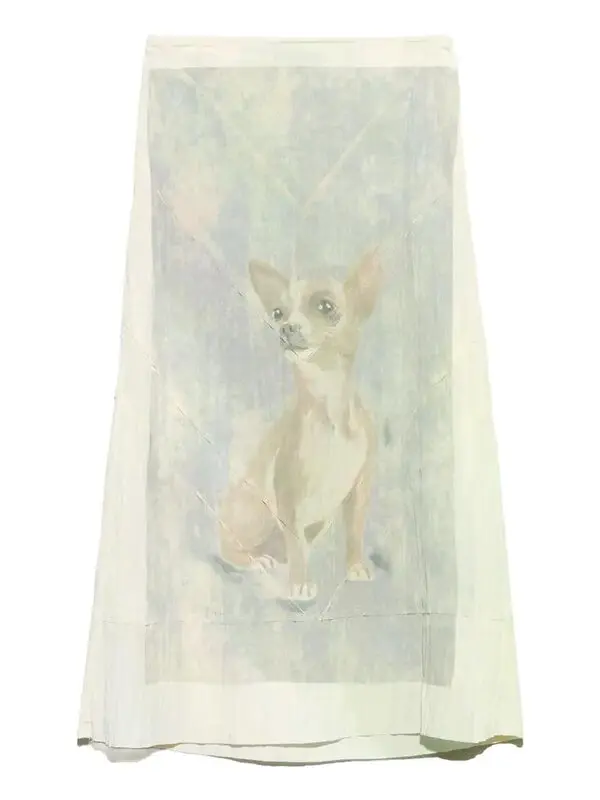 Bimba Y Lola A-line Midi Skirt With Chihuahua Print - Neutrals
