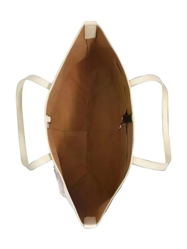 Bimba Y Lola Large Ivory Tartan Shopper Bag - Neutrals