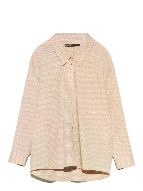 Bimba Y Lola Checked Oversized Shirt - Neutrals