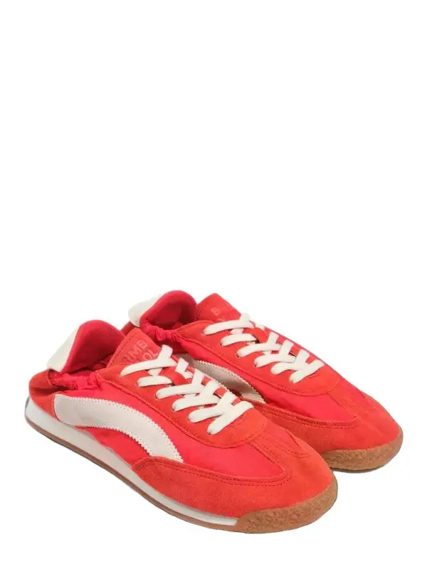 Bimba Y Lola Suede And Nylon Lace-up Sneakers - Red