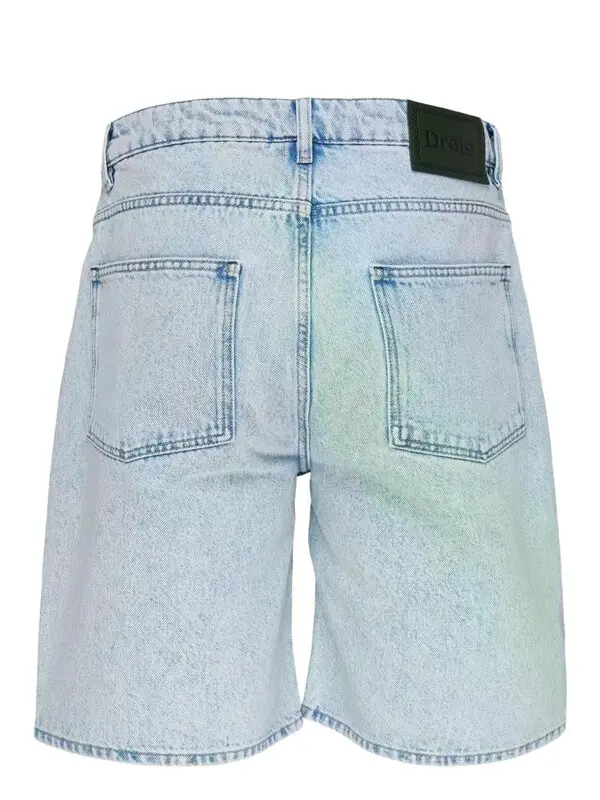 Drole De Monsieur Light Wash Denim Shorts - Blue