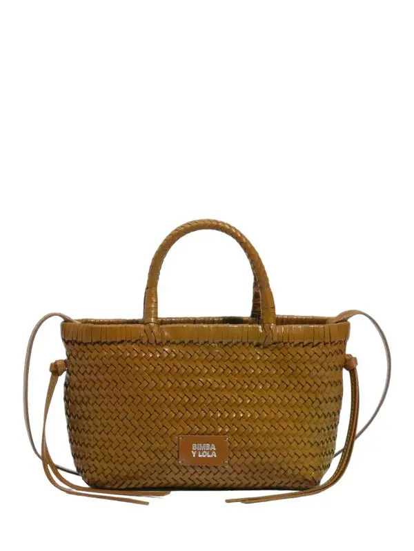 Bimba Y Lola Small Plaited Leather Crossbody Bag - Brown