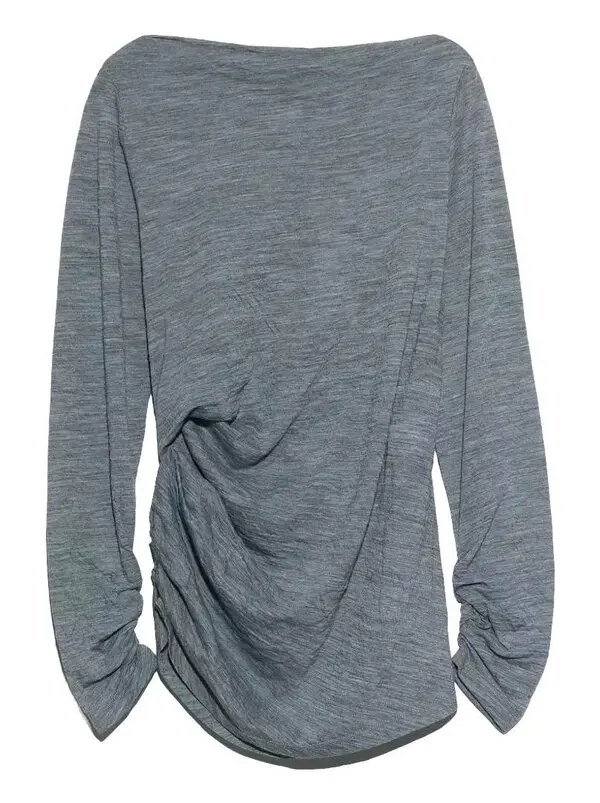 Bimba Y Lola Gray Melange Wool Knot T-shirt - Grey