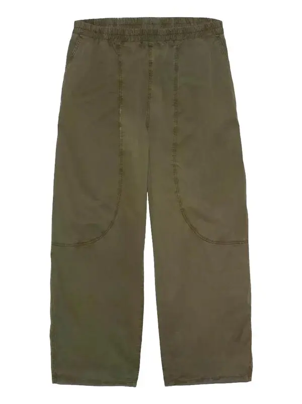 Bimba Y Lola Khaki Jogger Trousers With Decorative Stitching - Green