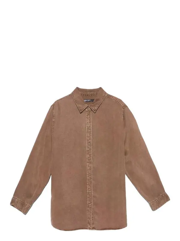 Bimba Y Lola Washed Straight Fluid Shirt - Brown
