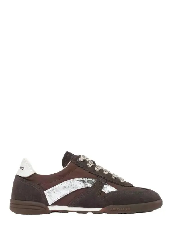 Bimba Y Lola Suede And Nylon Sneakers - Brown