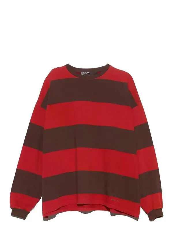 Bimba Y Lola Oversized Striped Long Sleeve T-shirt - Red